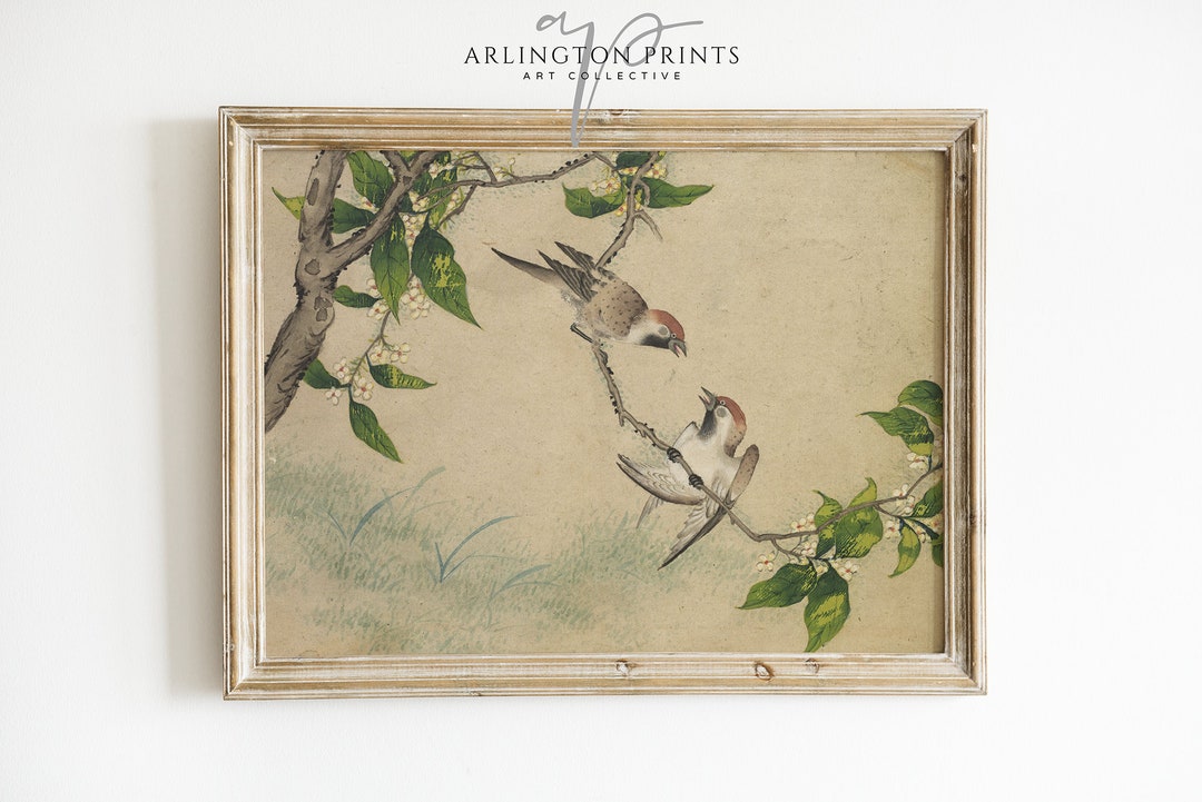 Vintage Spring Bird Print, Vintage Easter Printable, Country Spring ...