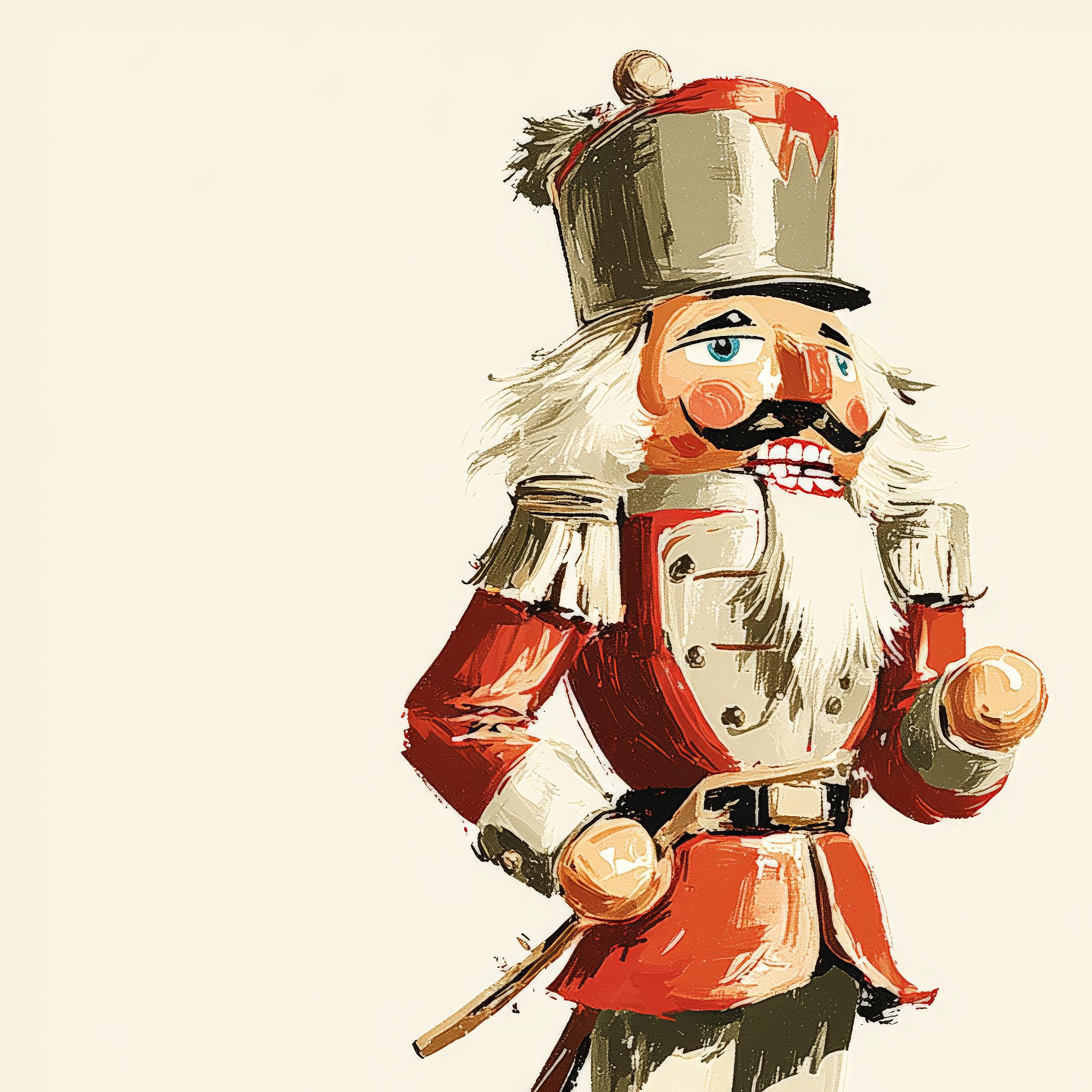 Gold Plaid Nutcracker Art, Rustic Christmas Printable, Vintage Holiday ...