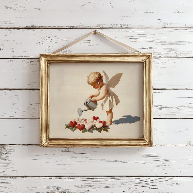 Cute Vintage Valentine Cupid Print, PRINTABLE Nursery Wall Art ...