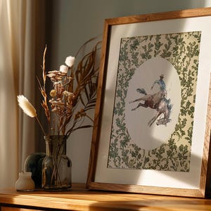 Cowboy Art Print, Vintage Cottagecore Wall Decor, Nancy Meyers ...