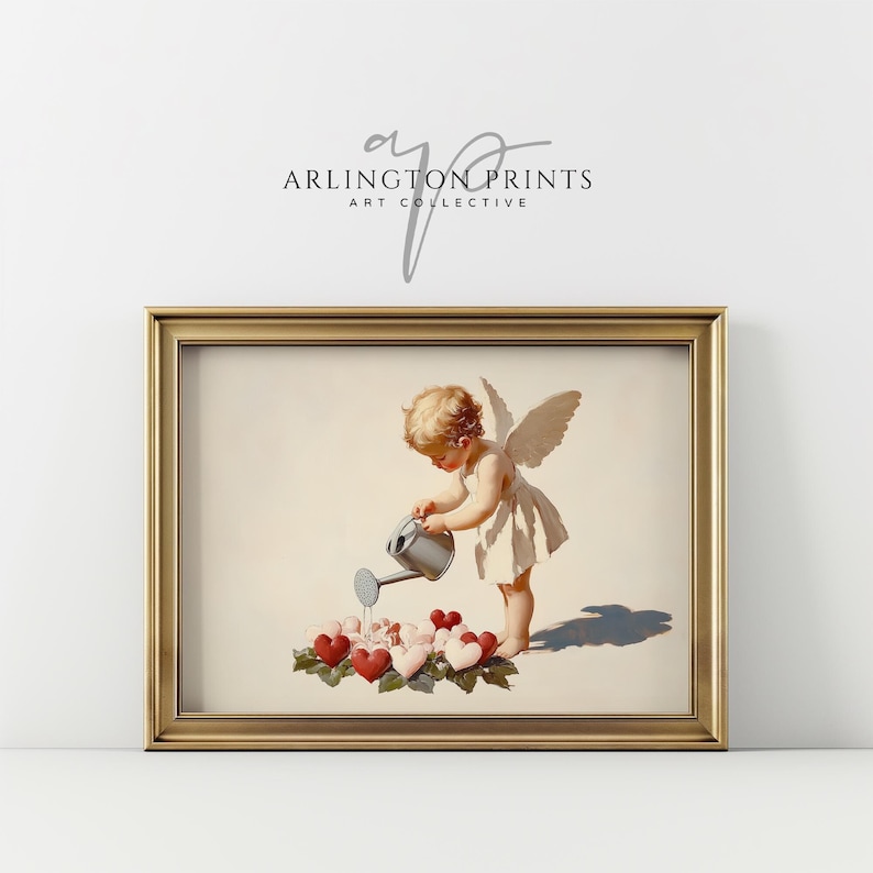 Cute Vintage Valentine Cupid Print, PRINTABLE Nursery Wall Art ...