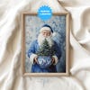 Santa Claus Printable Portrait Painting, Vintage Christmas Wall Art ...