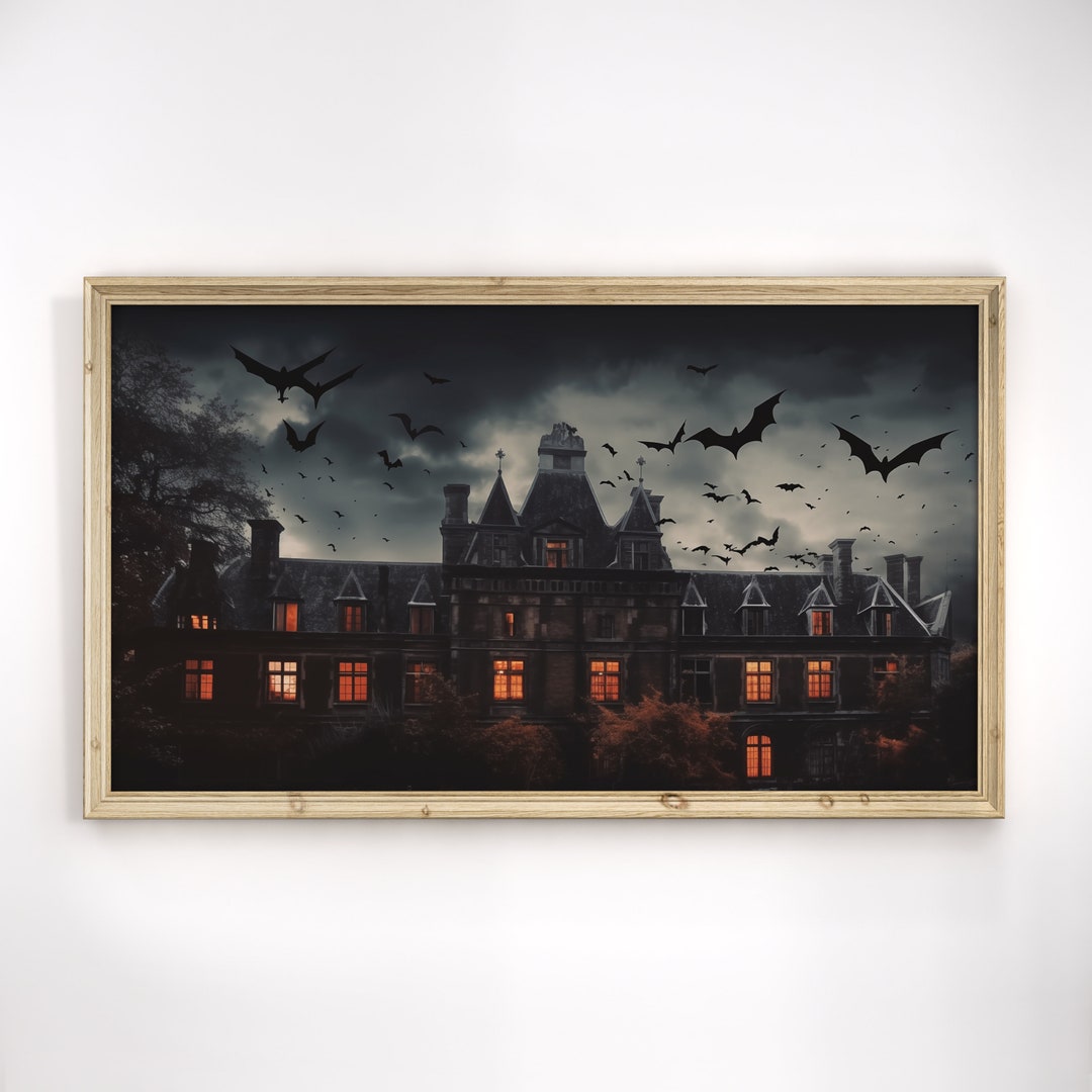 Haunted House Frame TV Art, Spooky Halloween Art, Creepy Frame TV Art ...