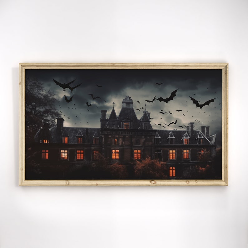 Haunted House Frame TV Art, Spooky Halloween Art, Creepy Frame TV Art ...