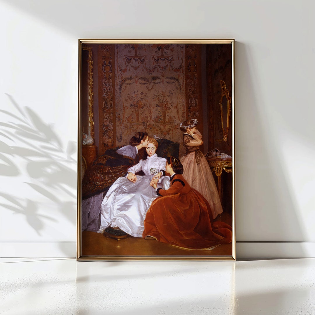 Vintage Bridal Art Print, the Reluctant Bride, Elegant Victorian ...