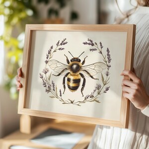 Vintage Cottagecore Bee Wall Art, PRINTABLE Country Honeybee Botanical ...