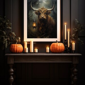 Highland Cow Picture, Moody Aesthetic Cow Print, Rustic Farmhouse Art ...