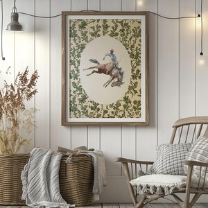 Cowboy Art Print, Vintage Cottagecore Wall Decor, Nancy Meyers ...