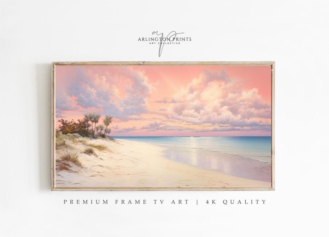 Samsung Frame TV Art Ocean, Beach Sunset, Tropical Sunset, Pastel Beach ...