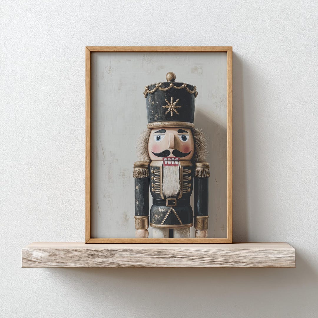 Christmas Nutcracker Print, PRINTABLE Vintage Holiday Soldier Wall Art ...