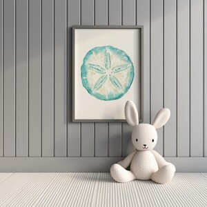 Green Sand Dollar Shell Print, PRINTABLE Beachy Home Decor, Nancy ...