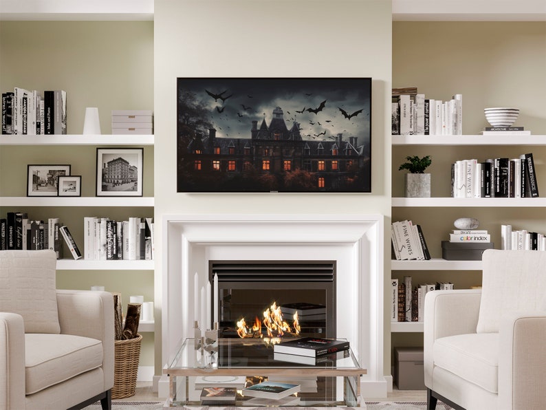 Haunted House Frame TV Art, Spooky Halloween Art, Creepy Frame TV Art ...