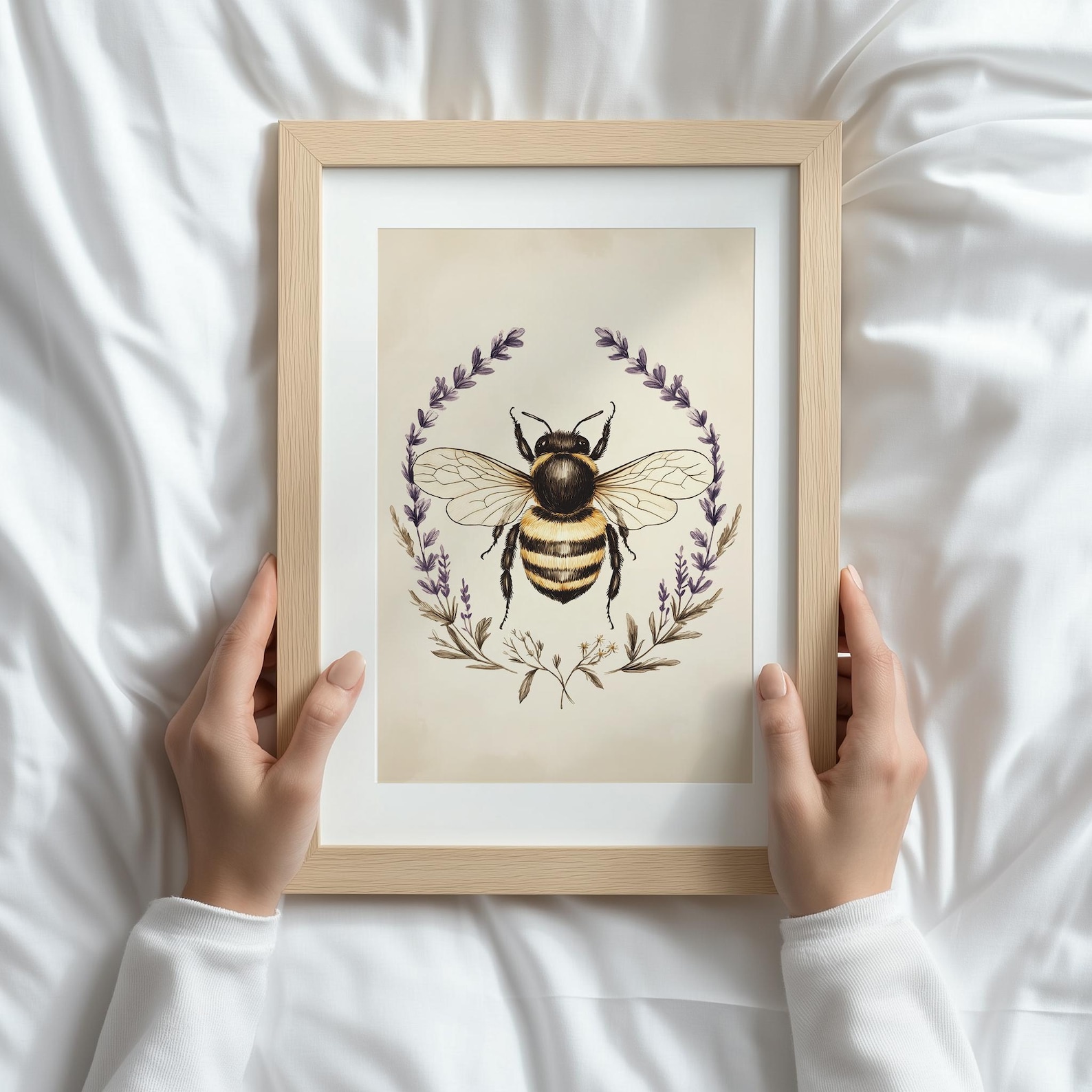 Vintage Cottagecore Bee Wall Art, PRINTABLE Country Honeybee Botanical ...