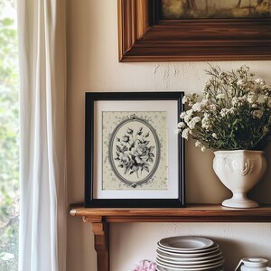 Floral Nursery Art Print, PRINTABLE Beige Cottage Nursery Art ...