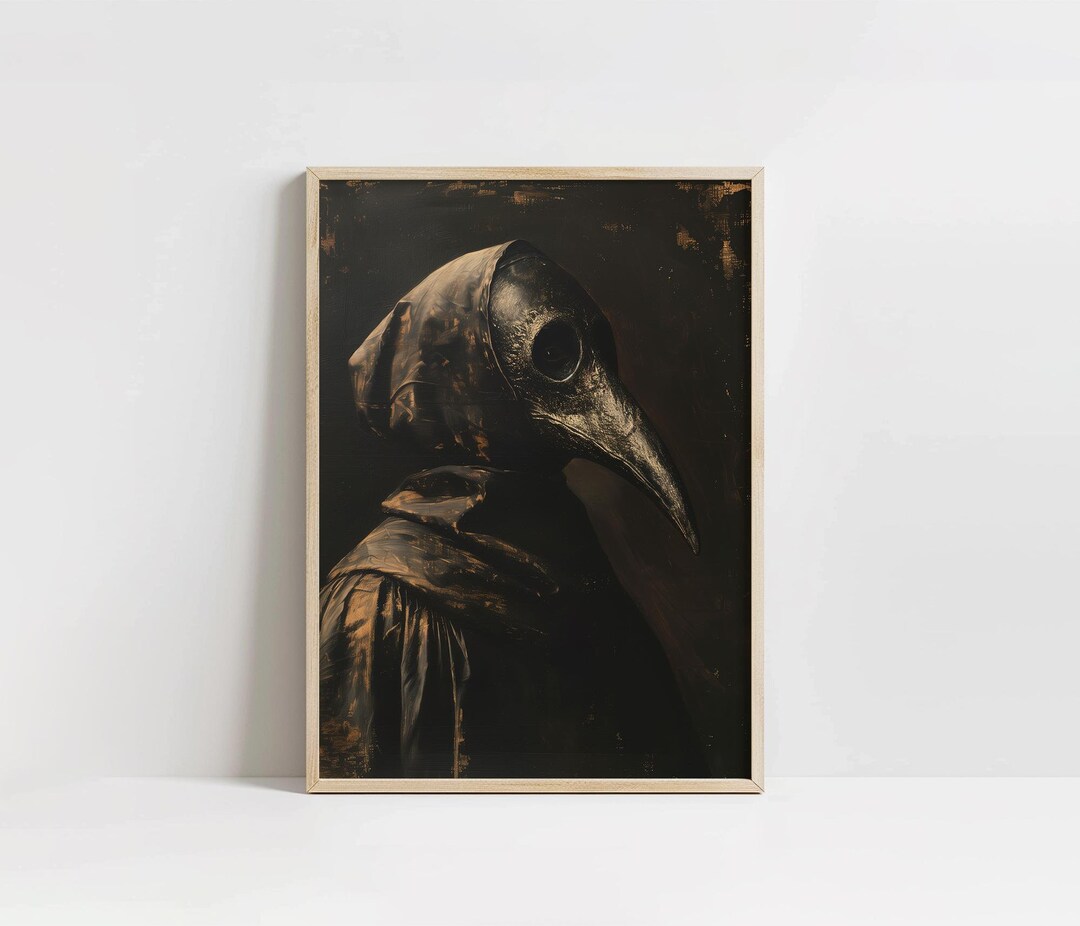 Vintage Spooky Halloween Portrait, Gothic Plague Doctor Mask, Dark ...
