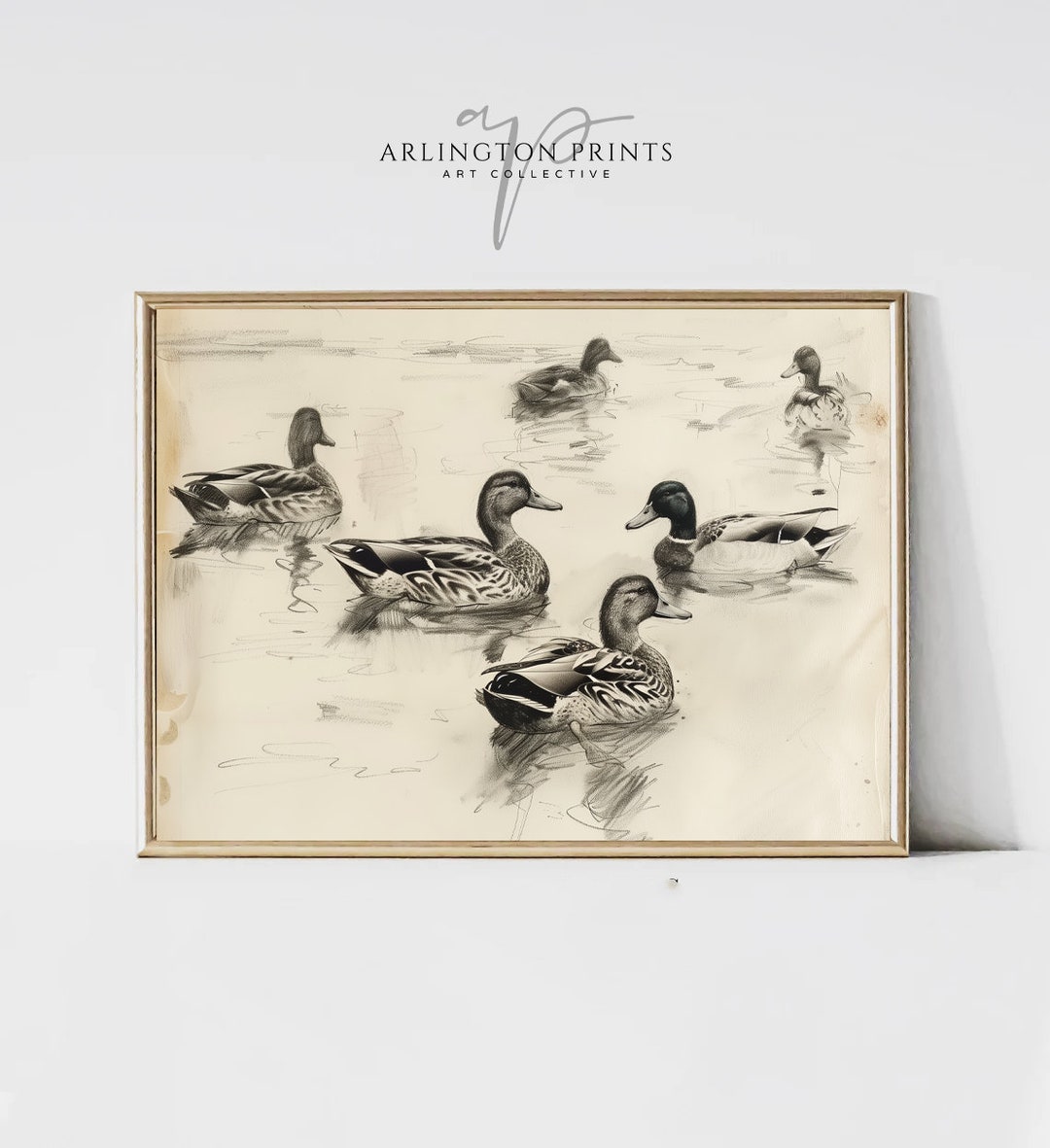 Vintage Ducks PRINTABLE Wall Art | Neutral Vintage Print | Cottagecore ...
