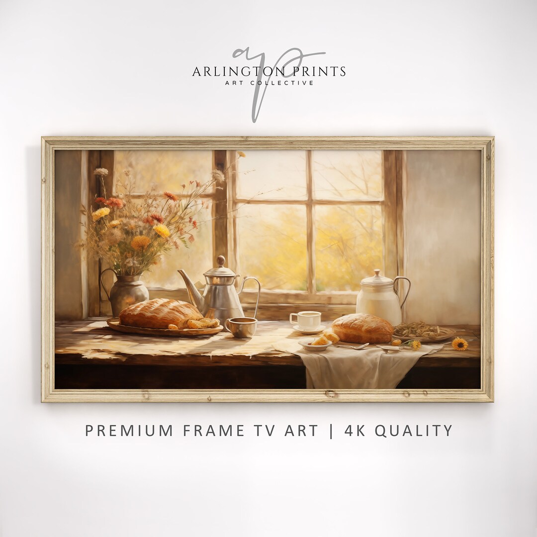 Frame TV Still Life Kitchen, Farmhouse Kitchen Decor, Samsung Frame TV ...