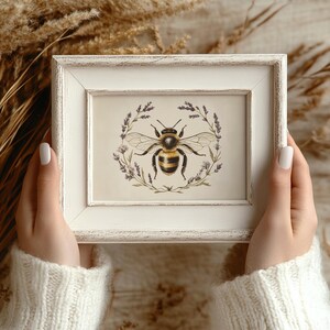 Vintage Cottagecore Bee Wall Art, PRINTABLE Country Honeybee Botanical ...