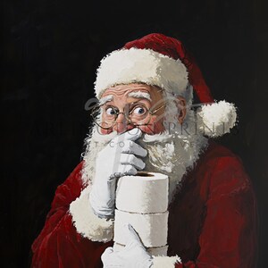 Printable Stinky Bathroom Christmas Art, Santa Claus, Funny Bathroom ...