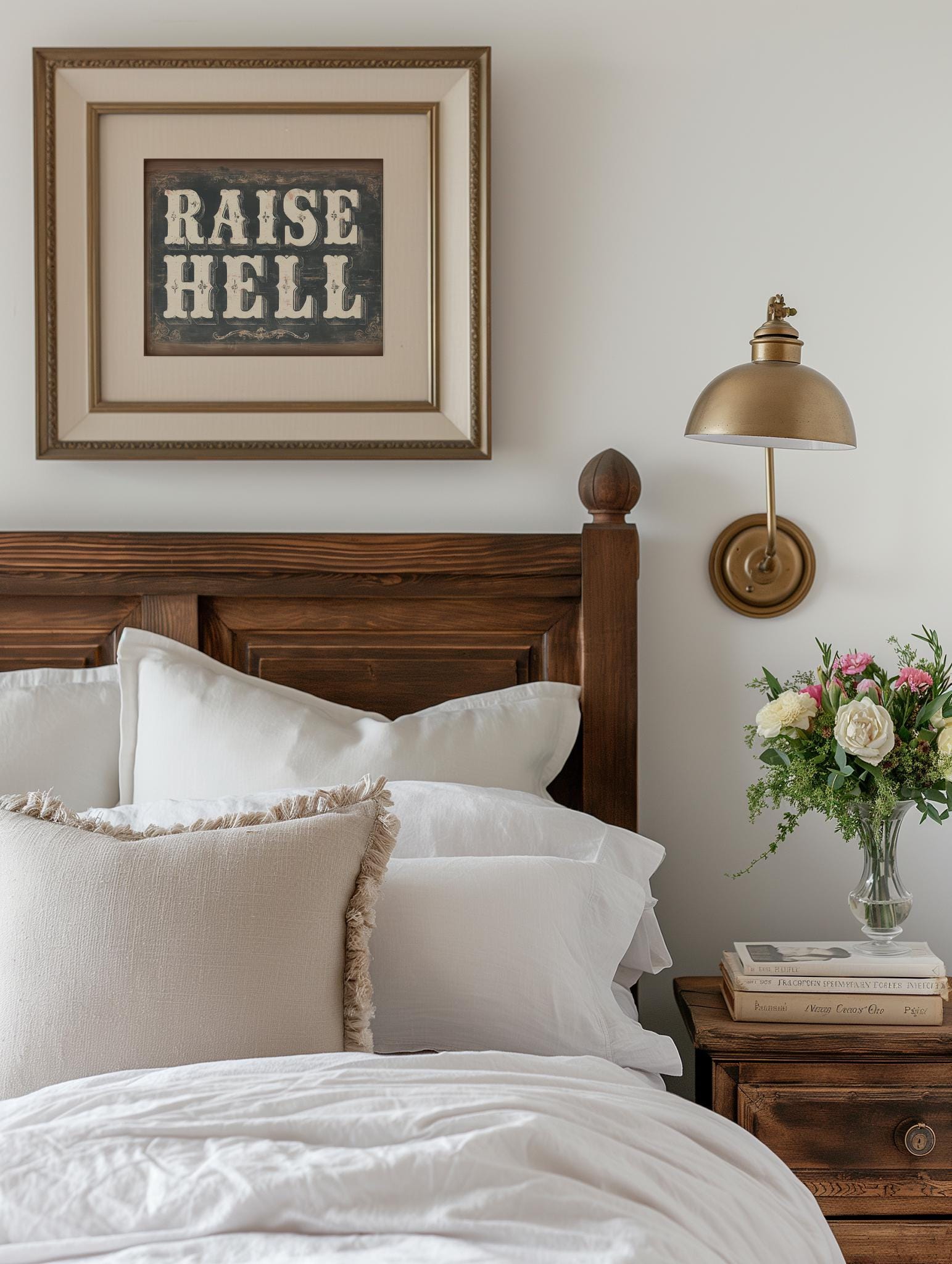 Raise Hell Wall Art, Western Printable Bar Cart Art, Vintage Saloon ...