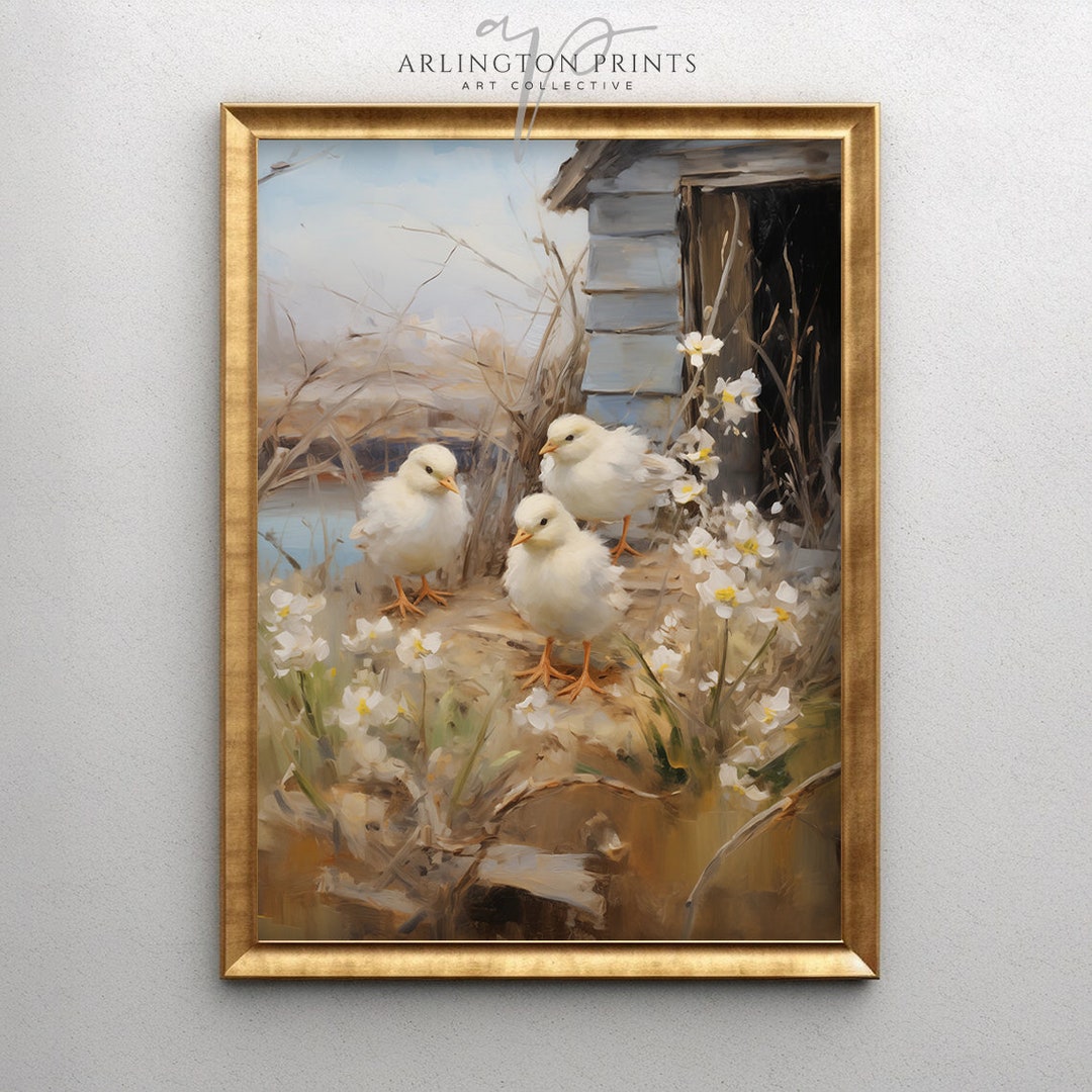 Printable Animal Art, Easter Chick, Spring Print, Baby Chicks Barn ...