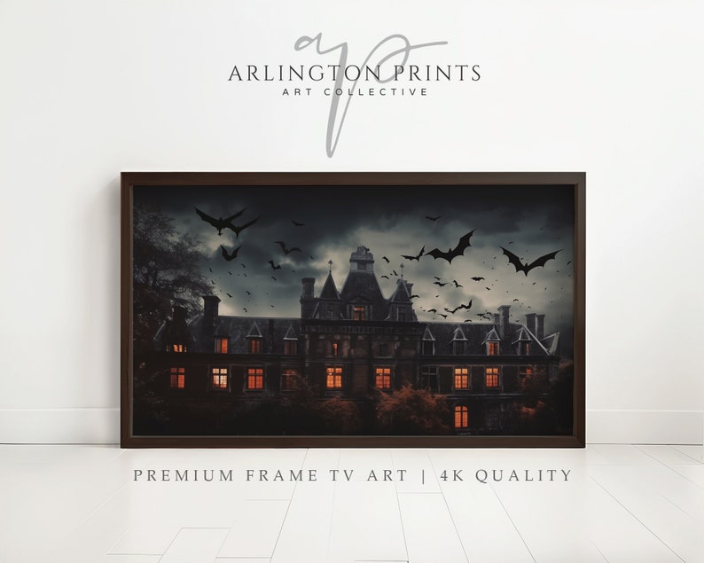 Haunted House Frame TV Art, Spooky Halloween Art, Creepy Frame TV Art ...