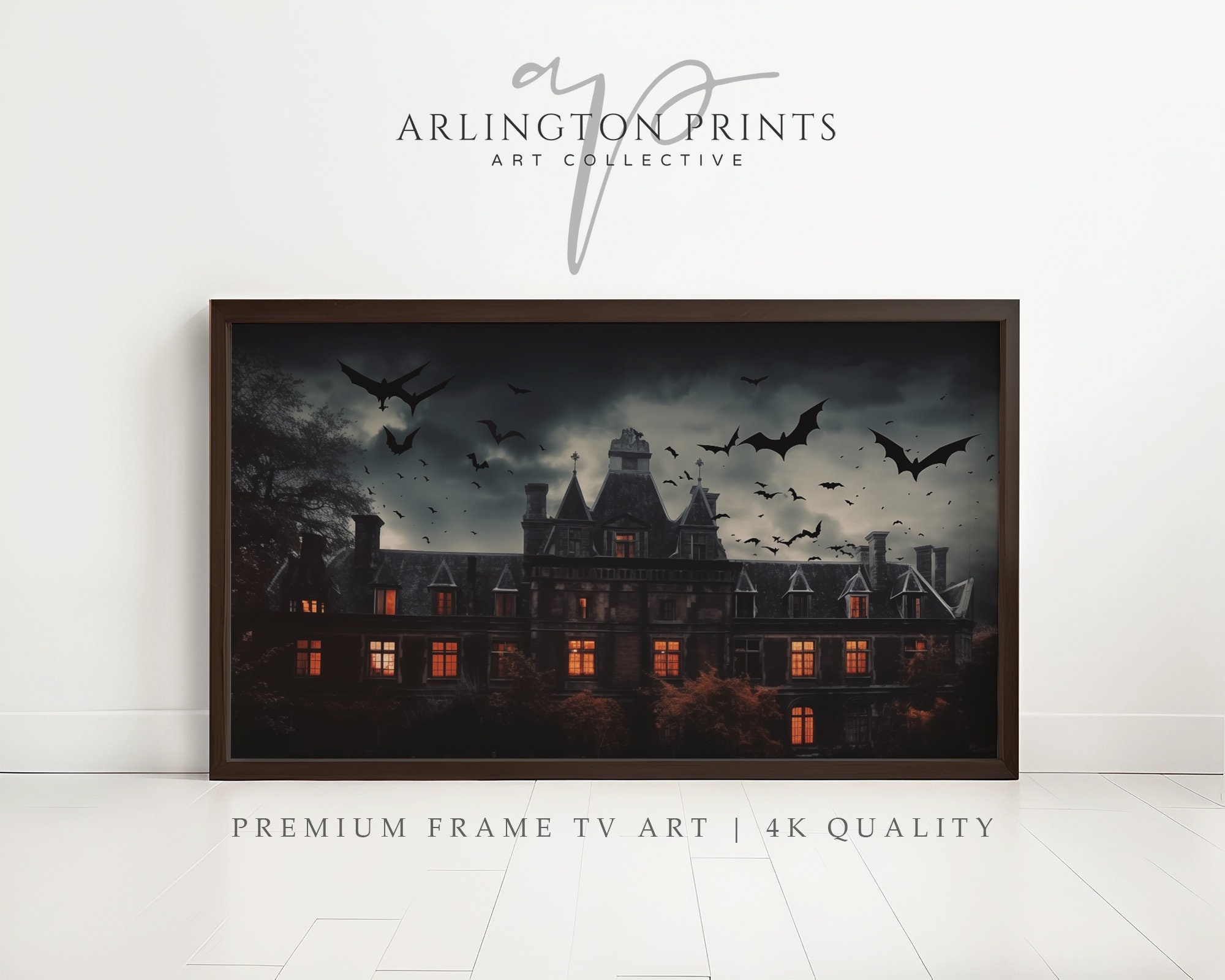 Haunted House Frame TV Art, Spooky Halloween Art, Creepy Frame TV Art ...