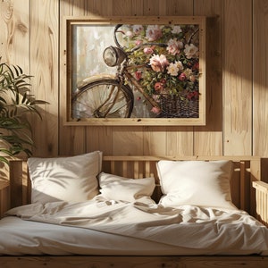 Bicycle Art, Vintage Bike Painting, Instant Download, Spring Home Decor ...