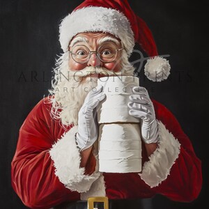 Printable Bathroom Christmas Art, Santa Claus Toilet Paper, Funny ...