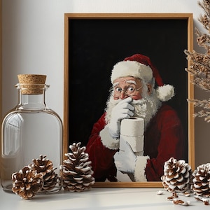 Printable Stinky Bathroom Christmas Art, Santa Claus, Funny Bathroom ...
