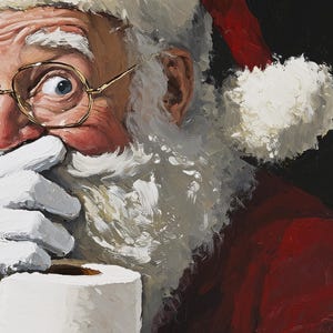 Printable Stinky Bathroom Christmas Art, Santa Claus, Funny Bathroom ...