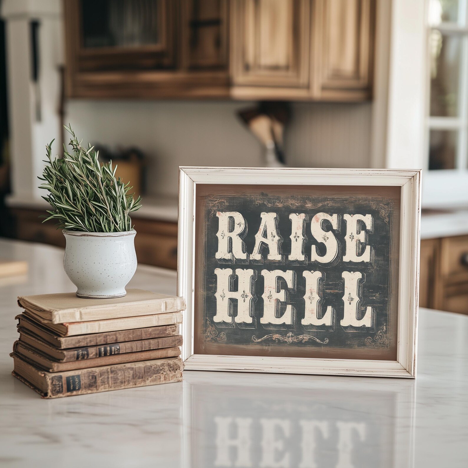 Raise Hell Wall Art, Western Printable Bar Cart Art, Vintage Saloon ...