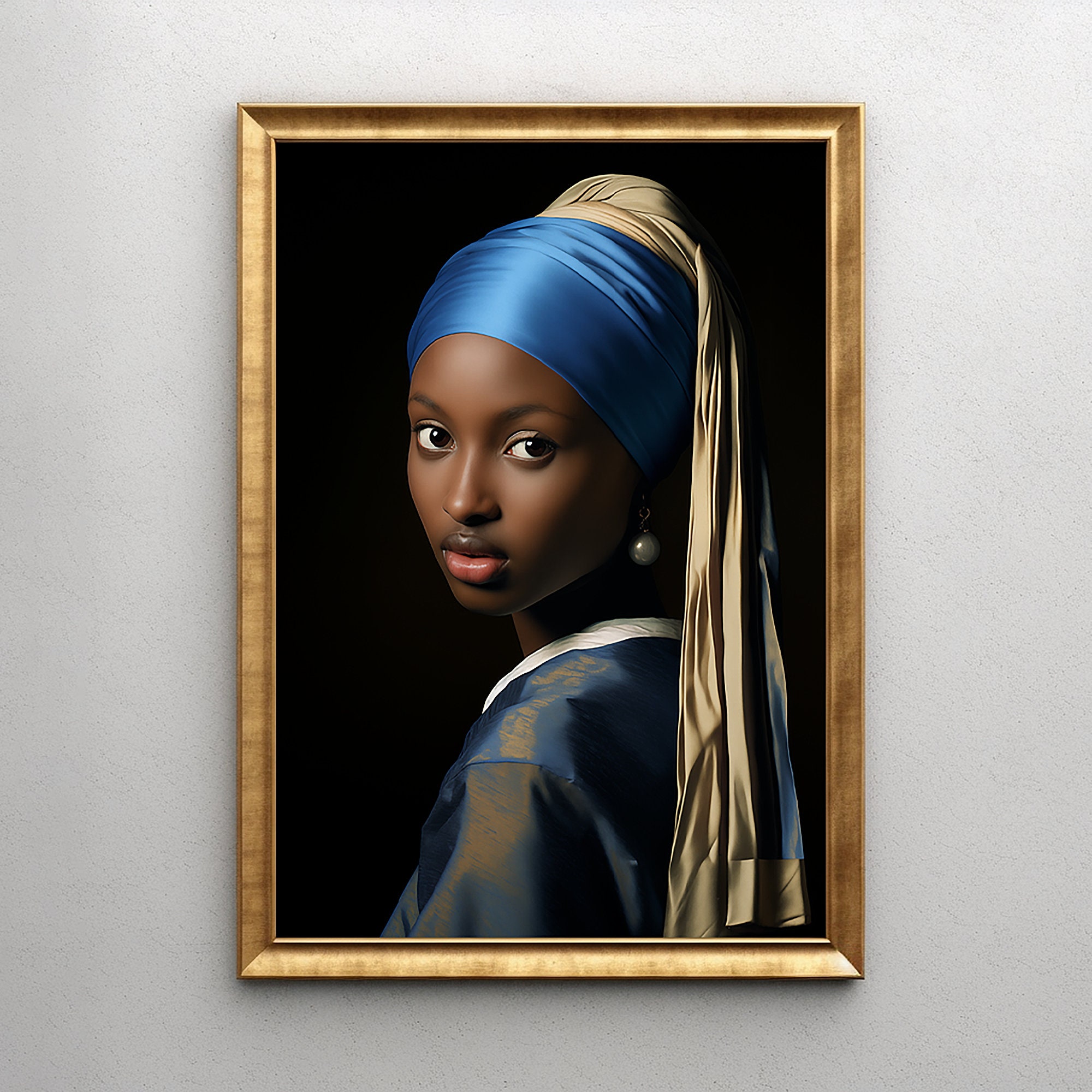 African American Portrait, Girl With A Pearl Earring, Famous Paintings ...