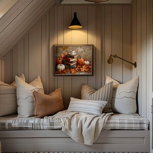 Neutral Fall Bookish Wall Art Printable, Fall Foliage Coffee Bar Print ...