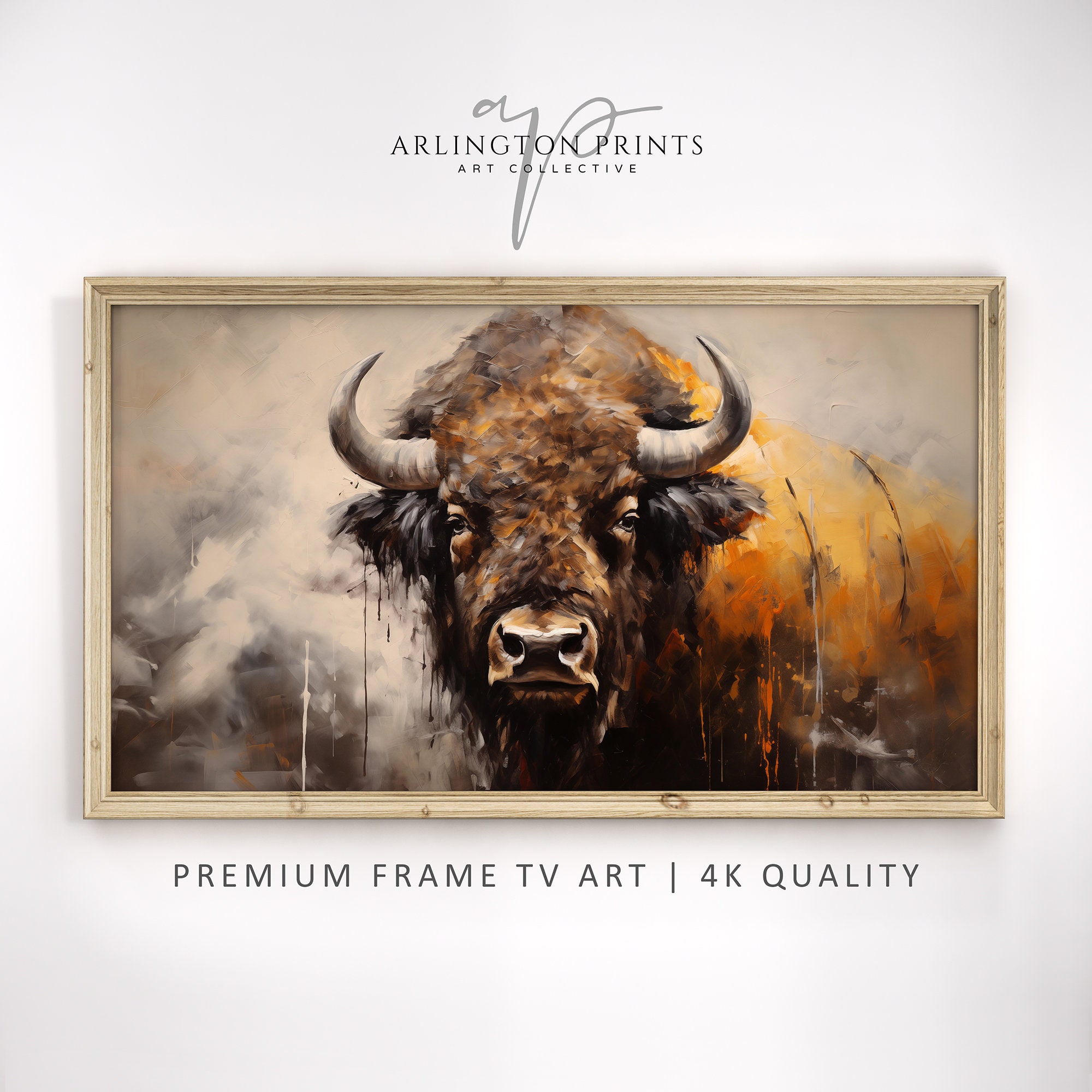 Samsung Frame TV Art Bison Frame TV Art Buffalo Frame Tv Art Farmhouse ...
