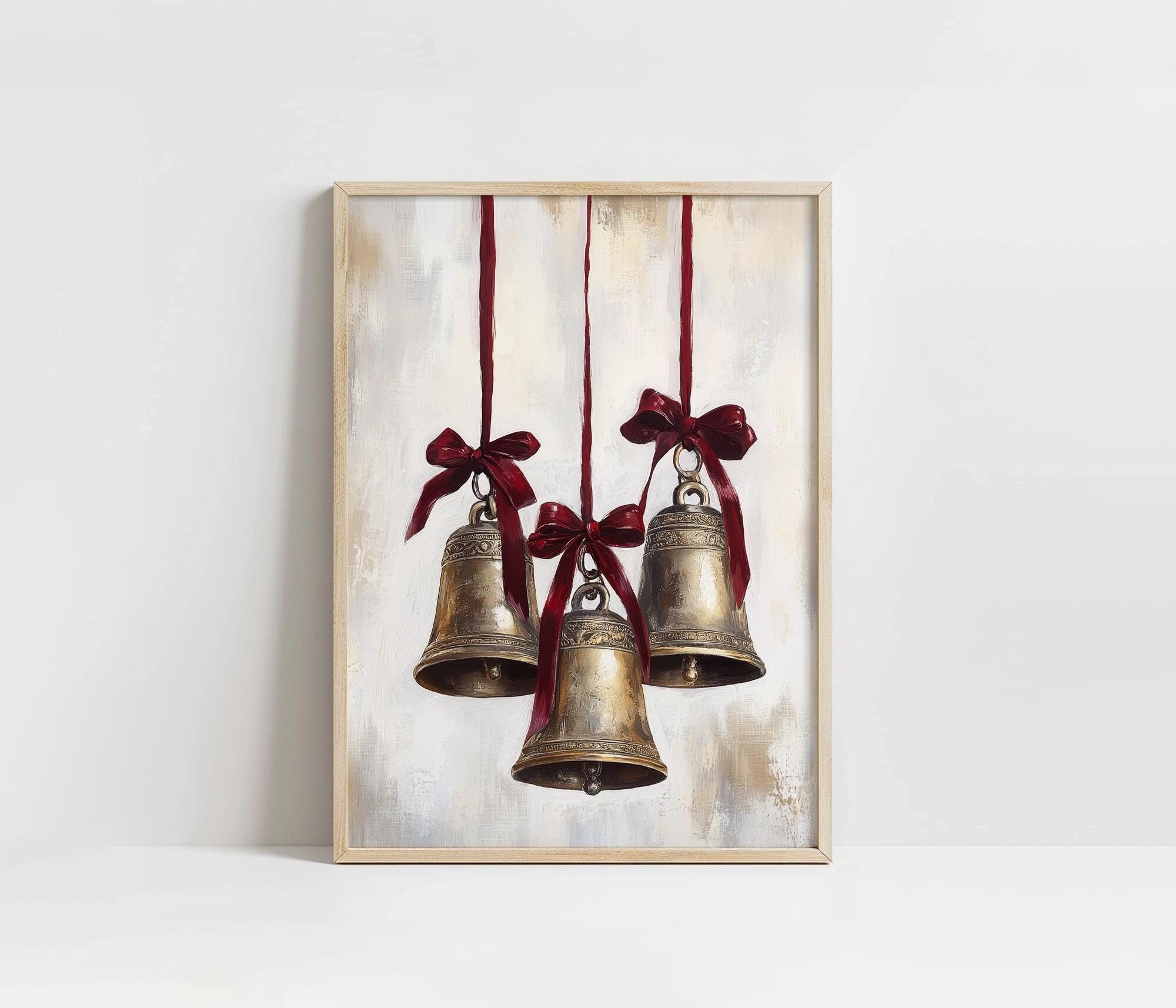Vintage Rustic Bronze Christmas Bells Wall Art, PRINTABLE Winter ...
