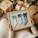 Trendy Blue Floral Stockings Painting, PRINTABLE Christmas Wall Art ...