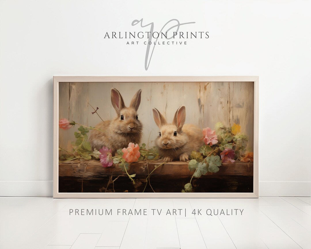 Spring Frame TV Art, Whimsical Easter Bunnies, Downloadable TV ...