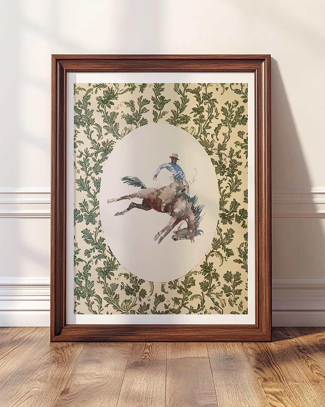 Cowboy Art Print, Vintage Cottagecore Wall Decor, Nancy Meyers ...