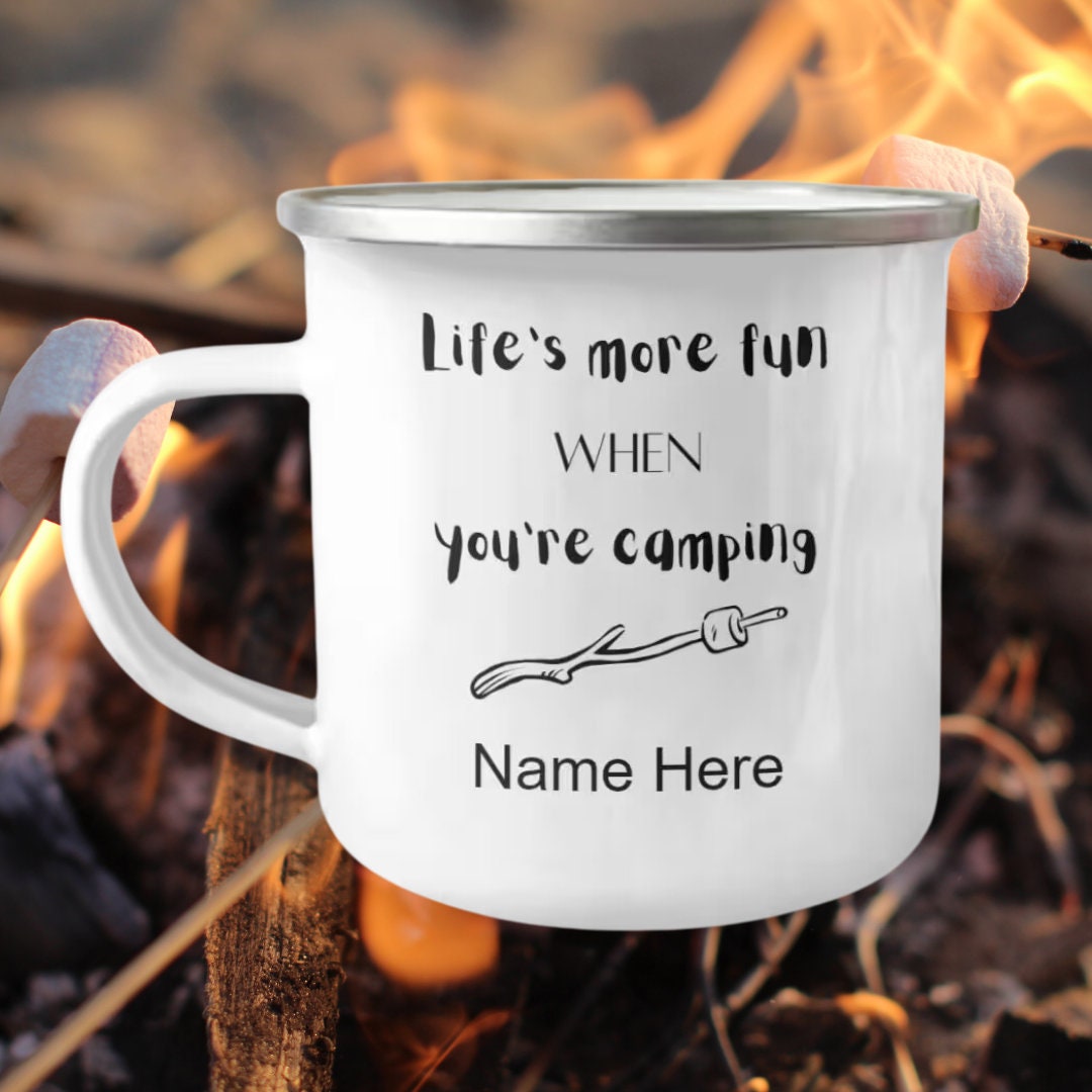 Enamel Funny Camping Mug for Friends, Adventurous Friend, Outdoor ...