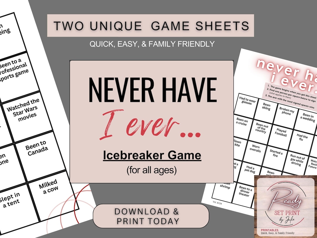 NEVER HAVE I EVER - Icebreaker Question Game - Find the Guest Game ...