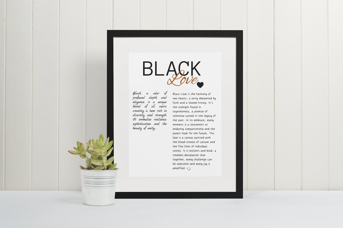 Black Love Printable Download Inspiring & Heartfelt Art, AI Art, Wall ...