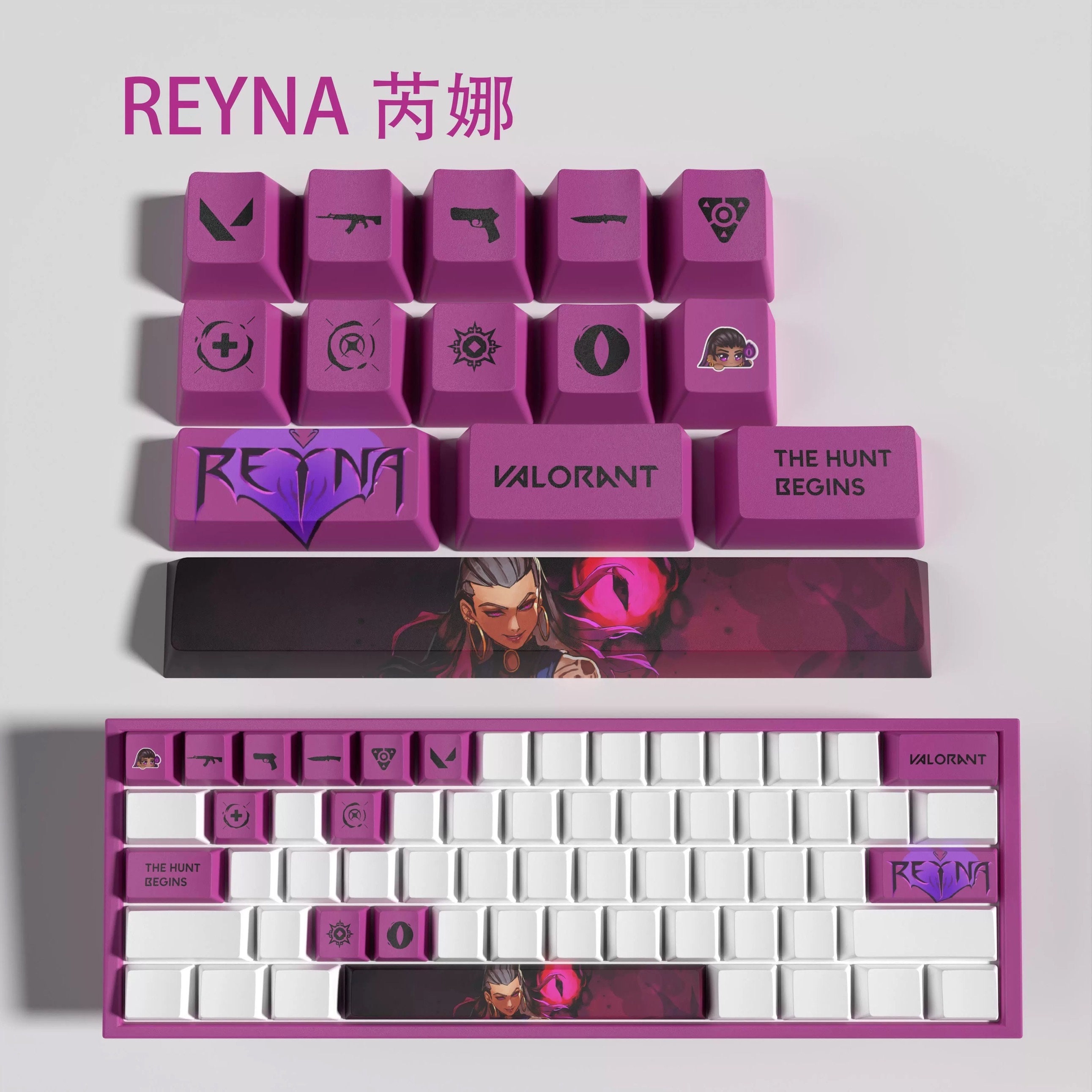 Valorant Characters Neon Reyna Raze English PBT 14 Keys/set Cherry ...