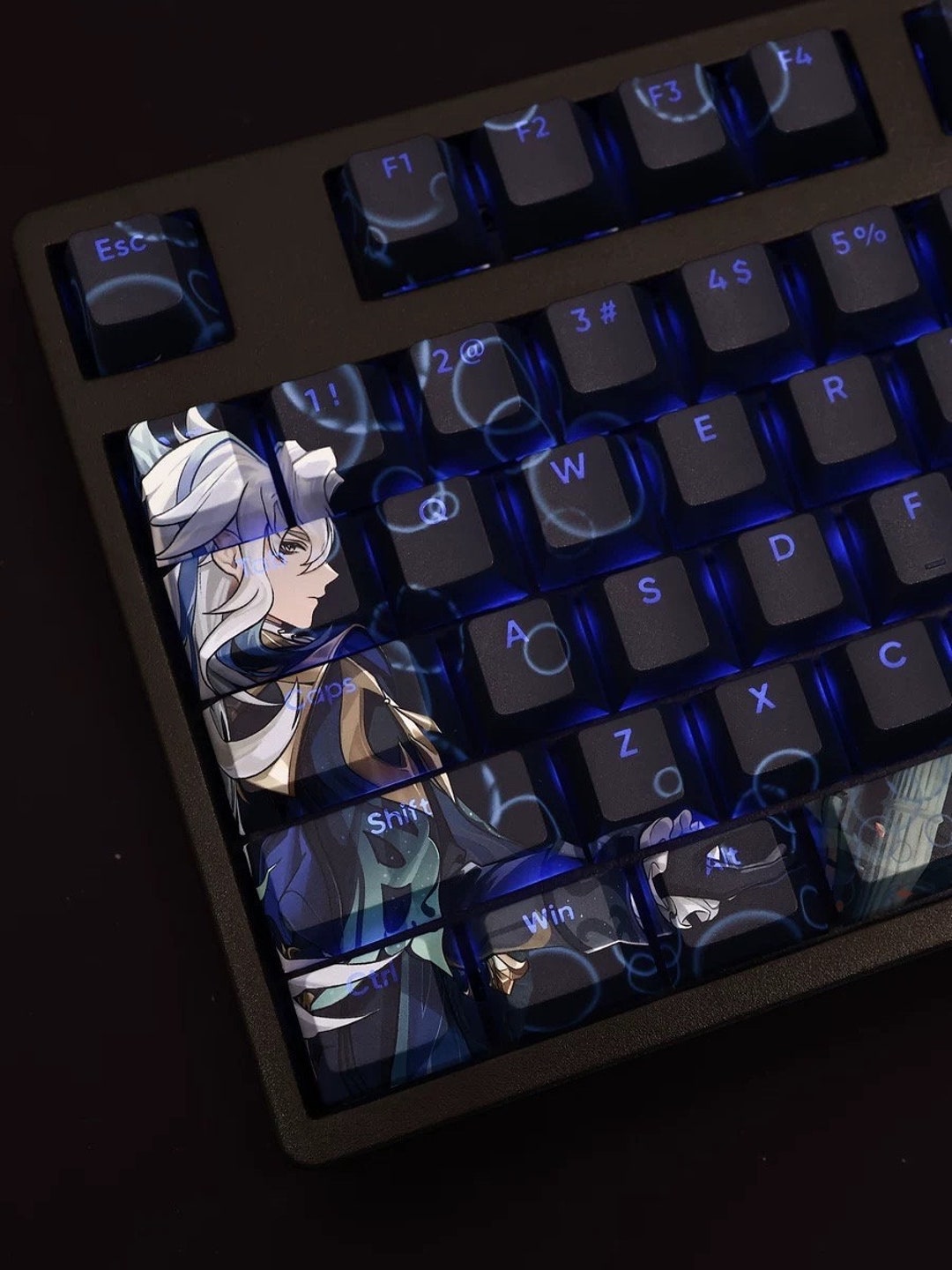 Genshin Impact Neuvillette PBT 108 Keys Cherry Profile Keycaps Set ...