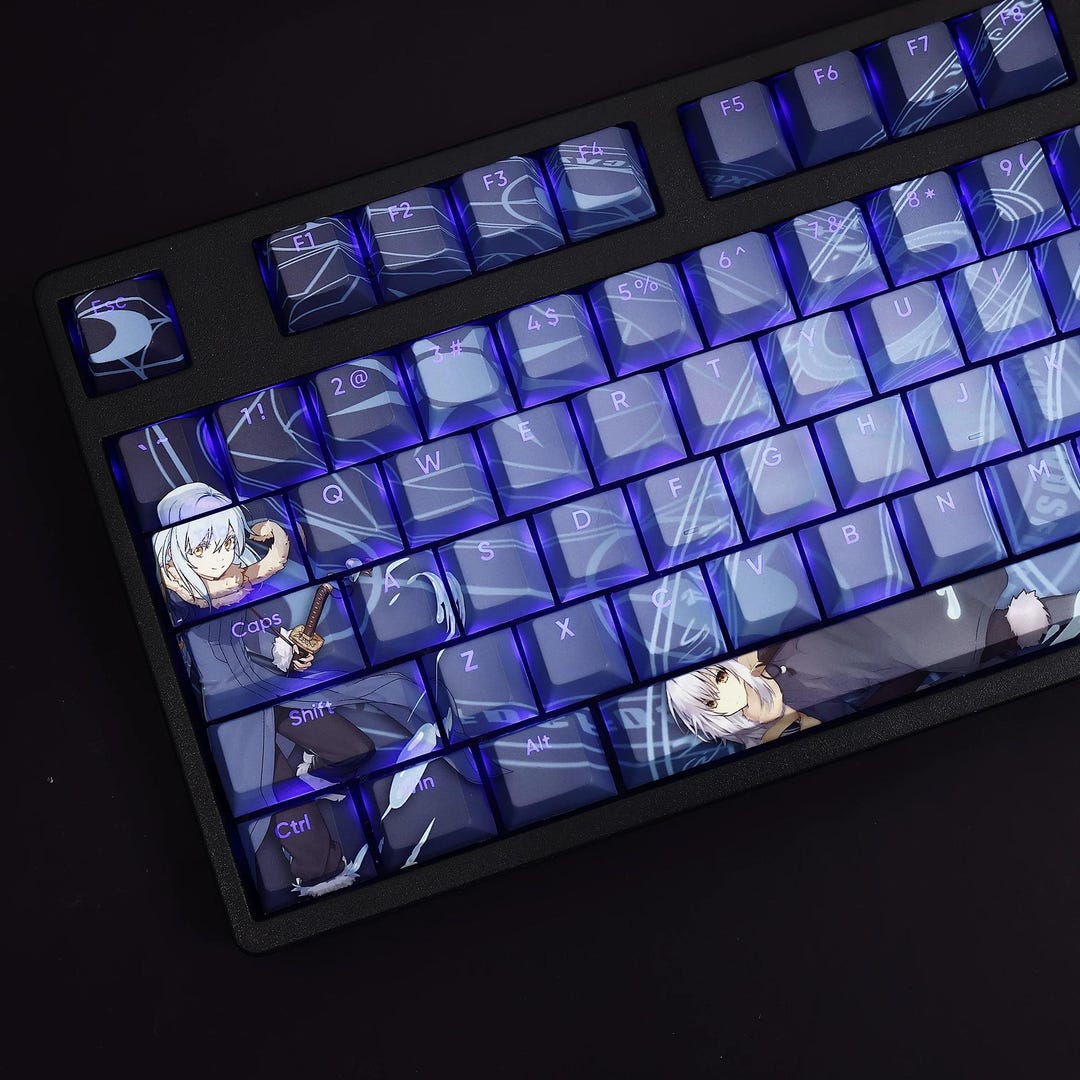 Rimuru Tempest PBT 108 Keys Cherry Profile Keycaps Set, Cute Keycaps ...