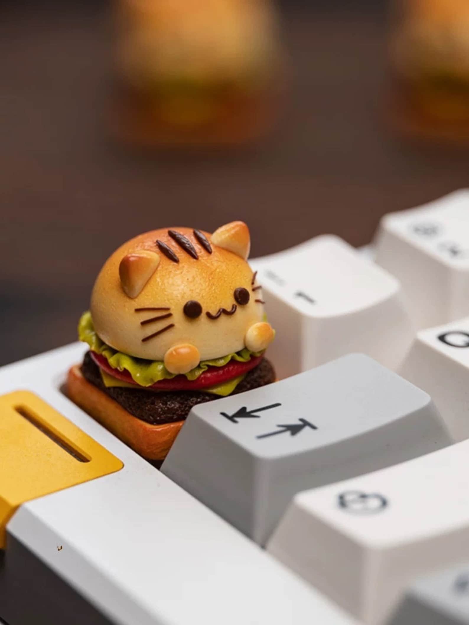 Hamburger Cat ESC Artisan Handmade Keycaps Cherry MX, Keyboard Keycaps ...
