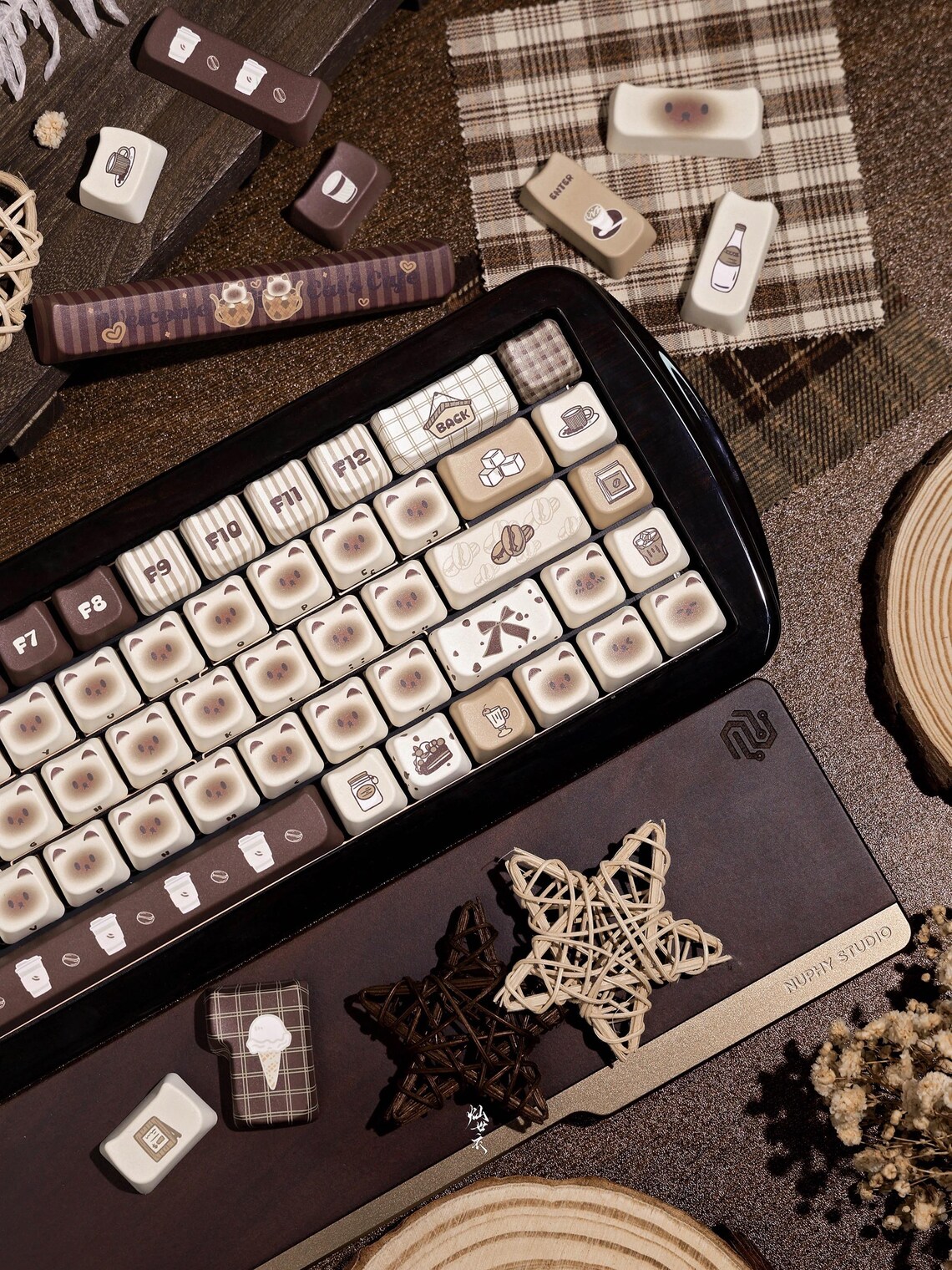 Siamese Cat Cafe Keycaps: 133-key PBT Dye Sub MAO Profile Set - Etsy