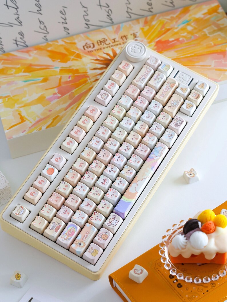 Cute Hamster PBT 142 Keys MAO Profile Keycaps Set, Cute Keycaps, Custom ...