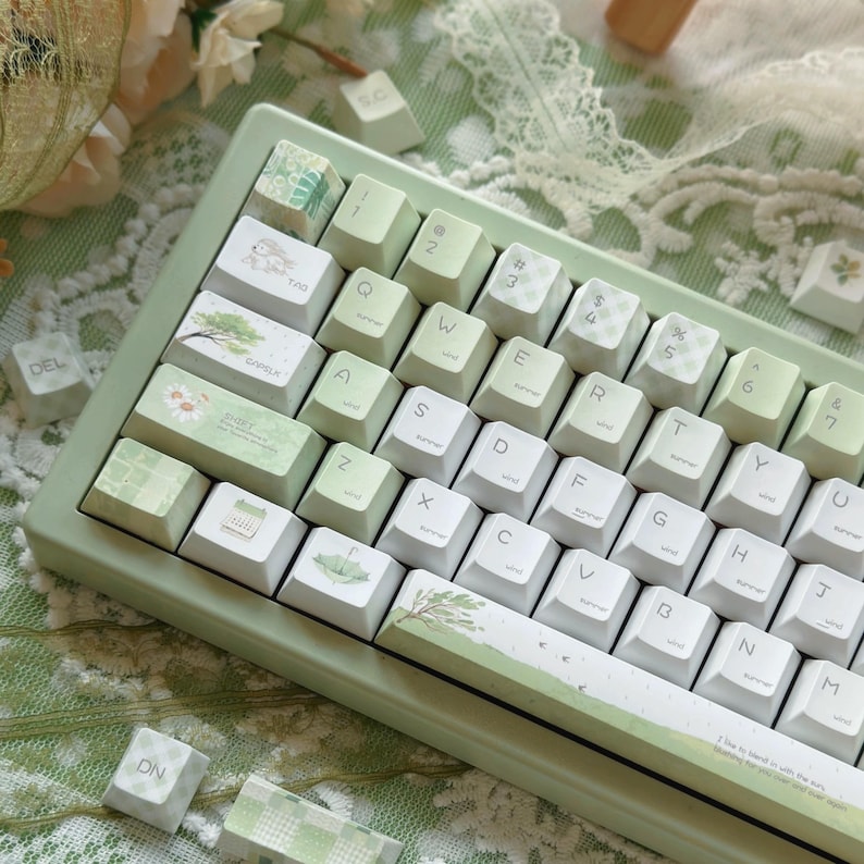 Green Forest Keycaps: Hololive PBT Dye Sub Cherry Profile - 130 Keys - Etsy