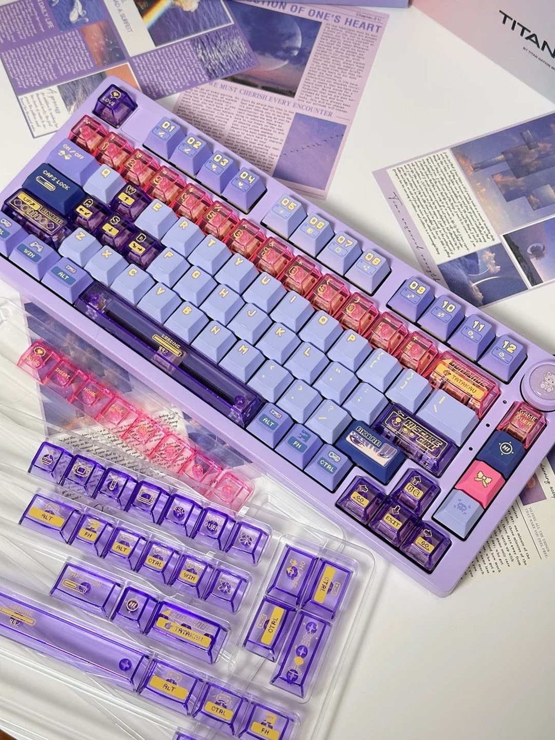 Hi Score Girl Animated PBT 151 Keys Cherry Profile Keycaps Set, Cute Keycaps, Custom Keycaps - Etsy